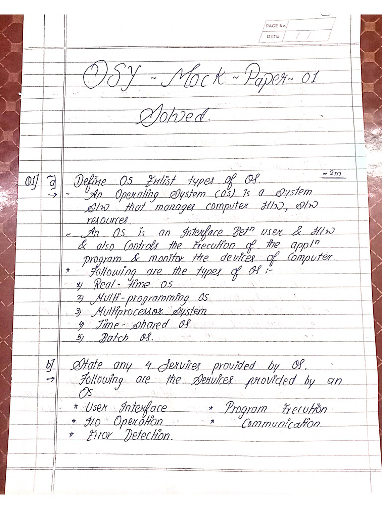 OSY Mock Paper 01 Solved | PDF