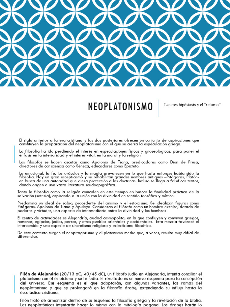 Neoplatonismo Filosofìa Tardìa | PDF | neoplatonismo | Platón