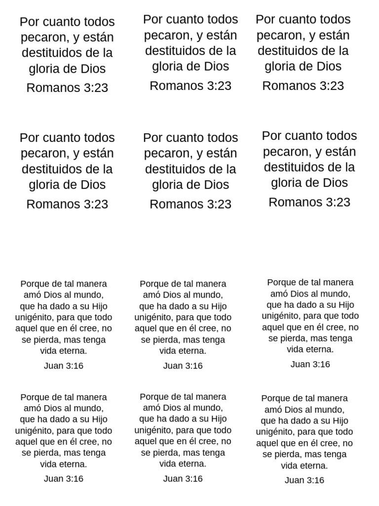 Versiculos para Plan de Evangelio | PDF | Vida eterna (cristianismo ...