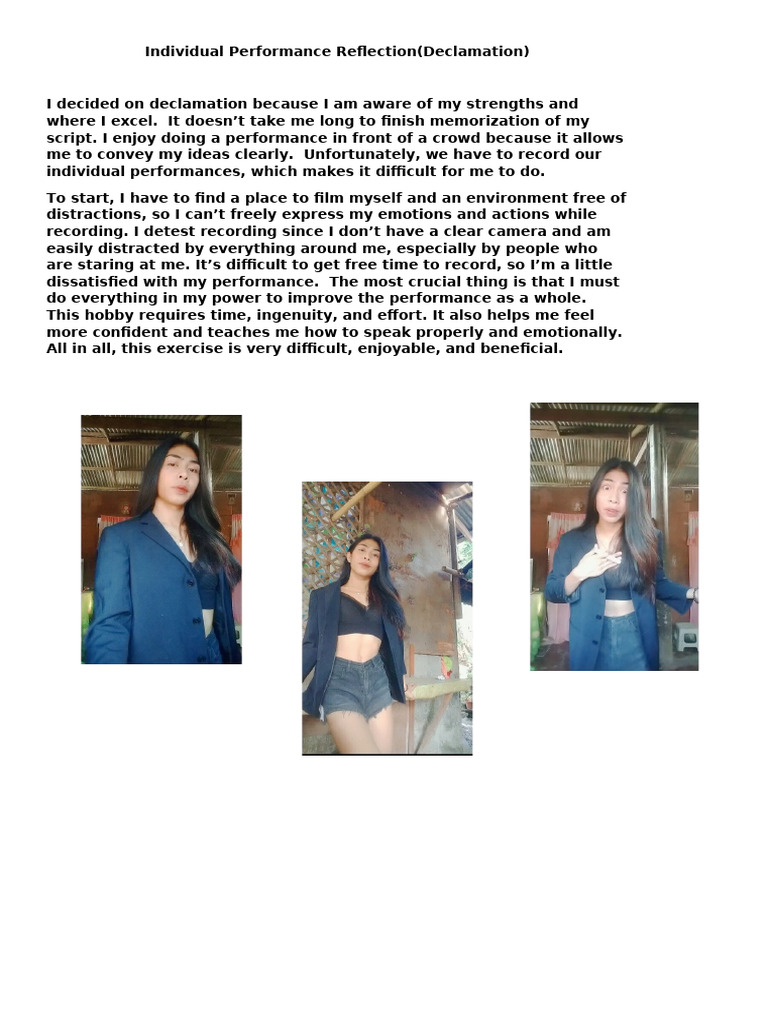 Individual Performance Reflection | PDF