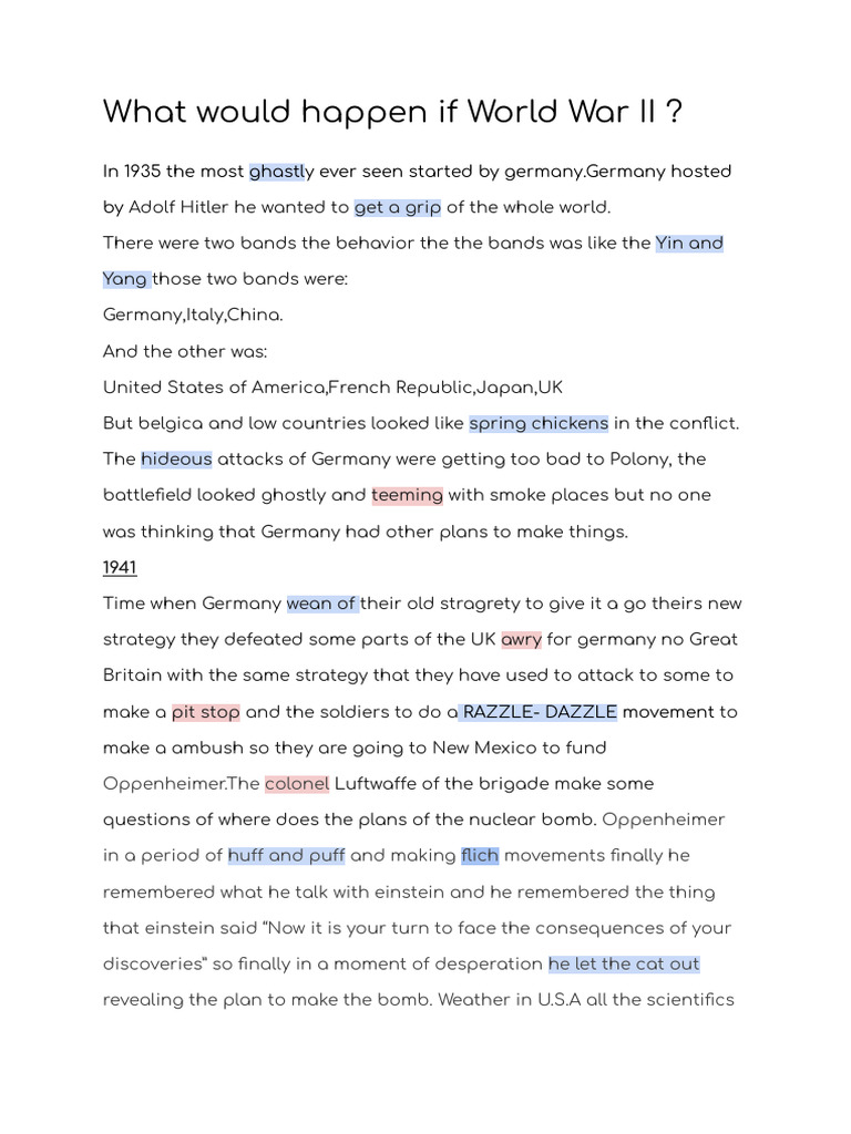 What would happen if World War II | PDF | World War II | International ...