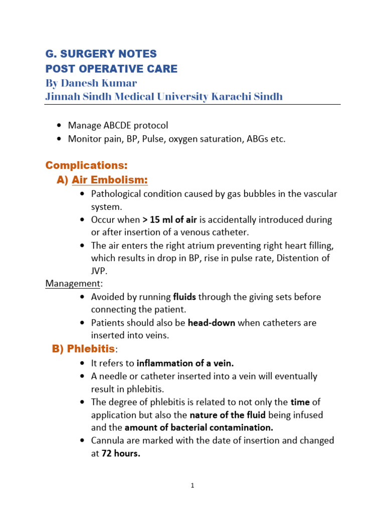 00000169-Post Operative - Surgery | PDF | Vein | Thrombosis