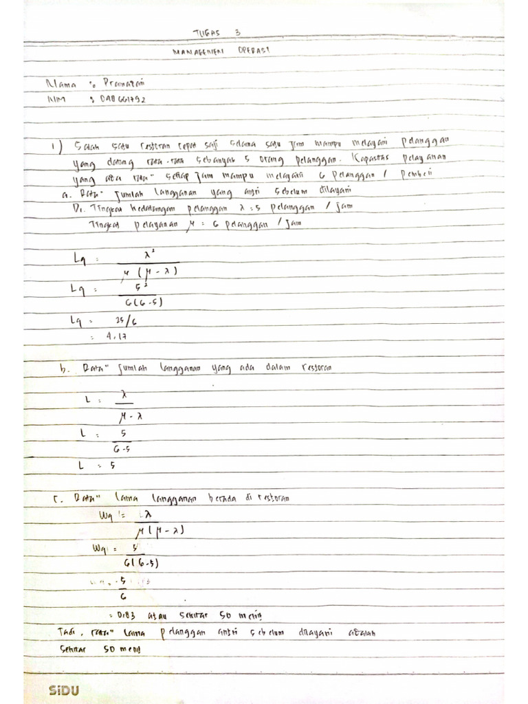Tugas 3 Managemen Operasi | PDF