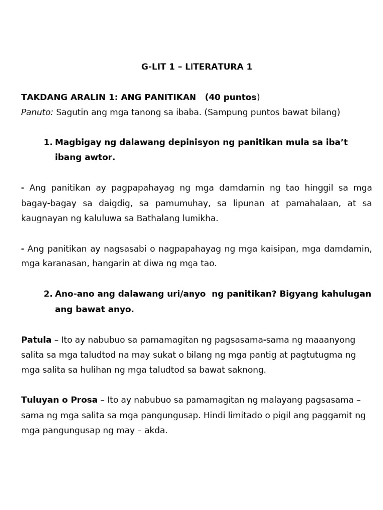 Ang Panitikan | PDF