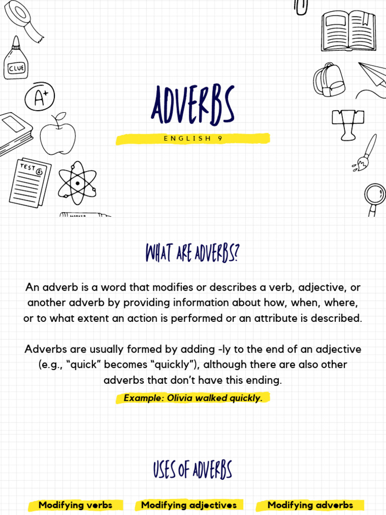 Adverbs | PDF | Adverb | Linguistic Morphology