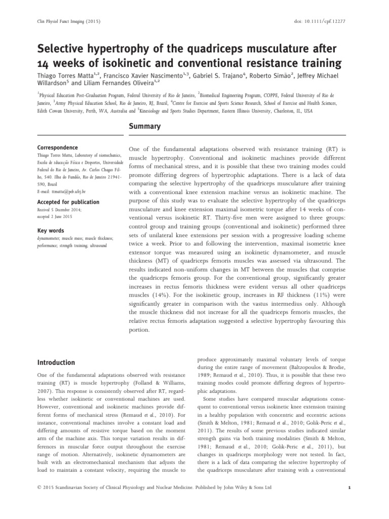 Matta Et Al 2017 Selective Hypertrophy of The Quadriceps Musculature ...