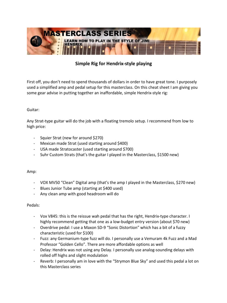 Simple Rig for Hendrix | PDF