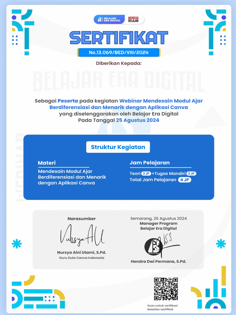 Sertifikat - Minaria, S.PD | PDF
