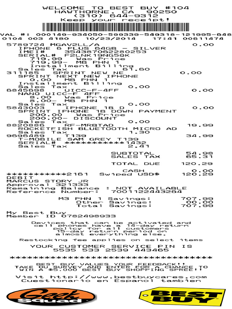 Best Buy Receipt PDF Free | PDF
