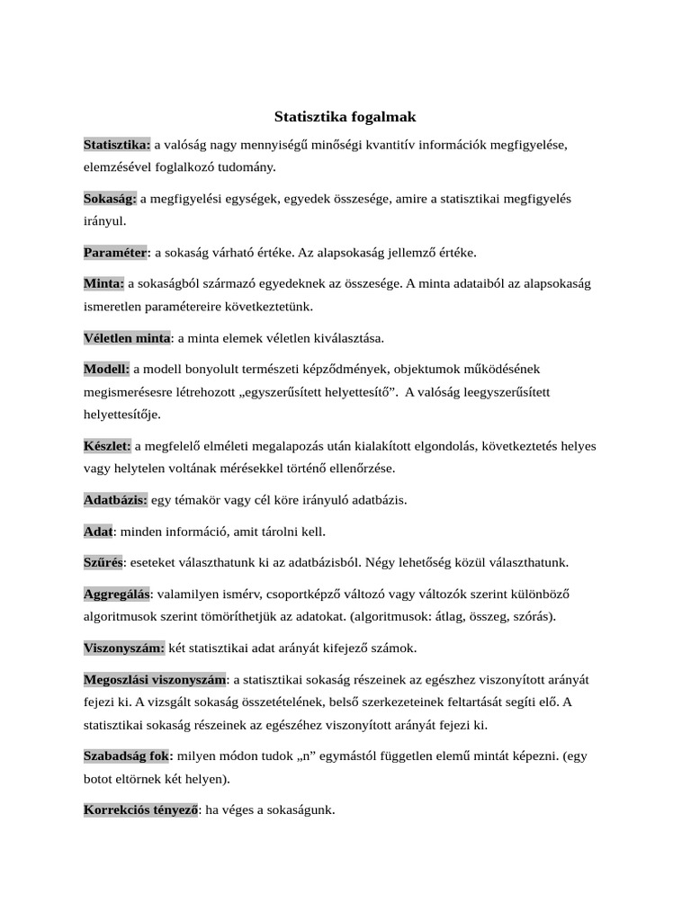 Statisztika | PDF