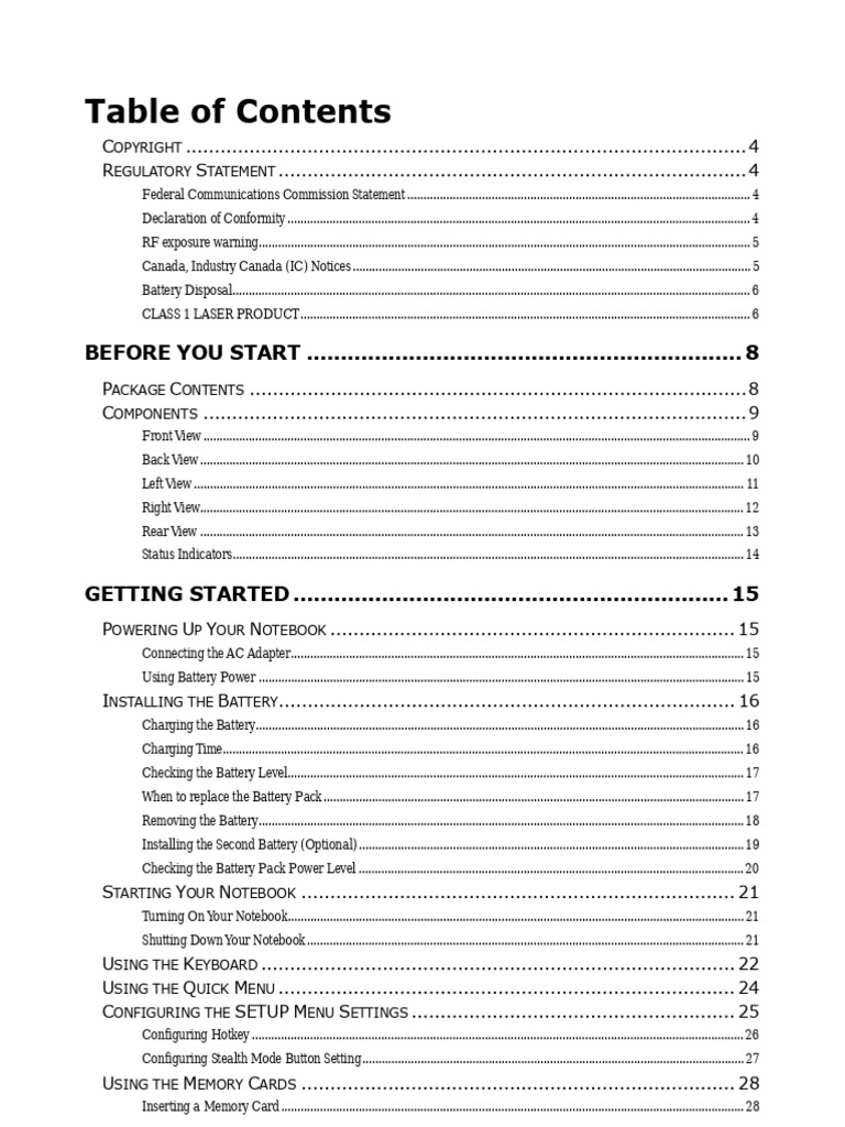 Durabook SA14 User Guide | PDF | Laptop | Computing