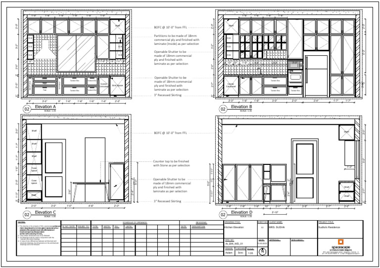 Kitchen Drawing-Kitchen Elevation | PDF | Building Materials | Materials