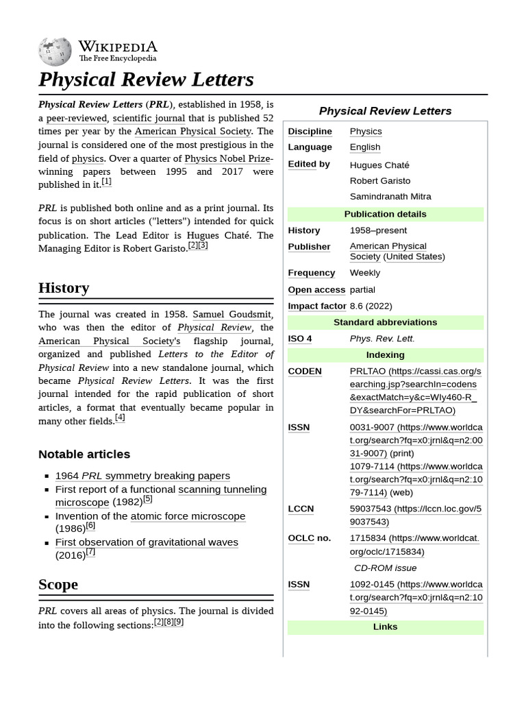 Physical_Review_Letters | PDF | Physics | Matter