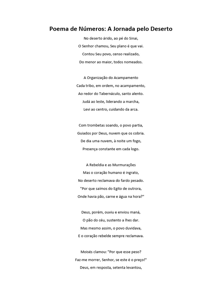 Poema de Números | PDF | O Livro dos Números