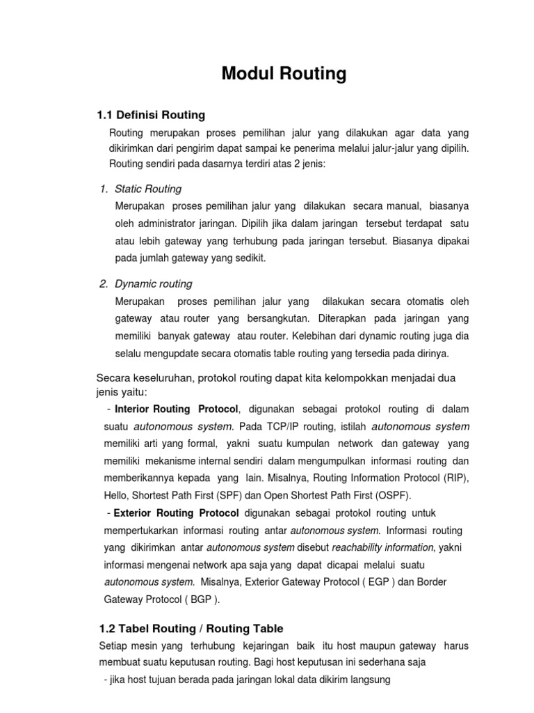 Routing Modul | PDF | Komputer