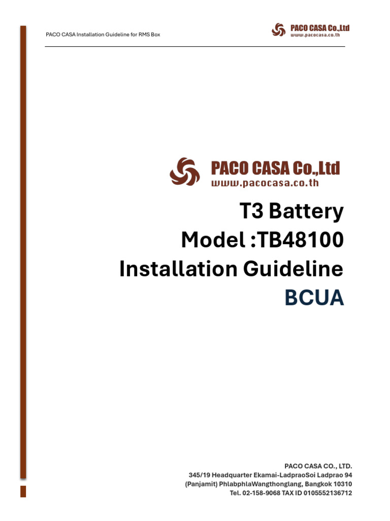 T3 RMS Box Guideline For Installation | PDF