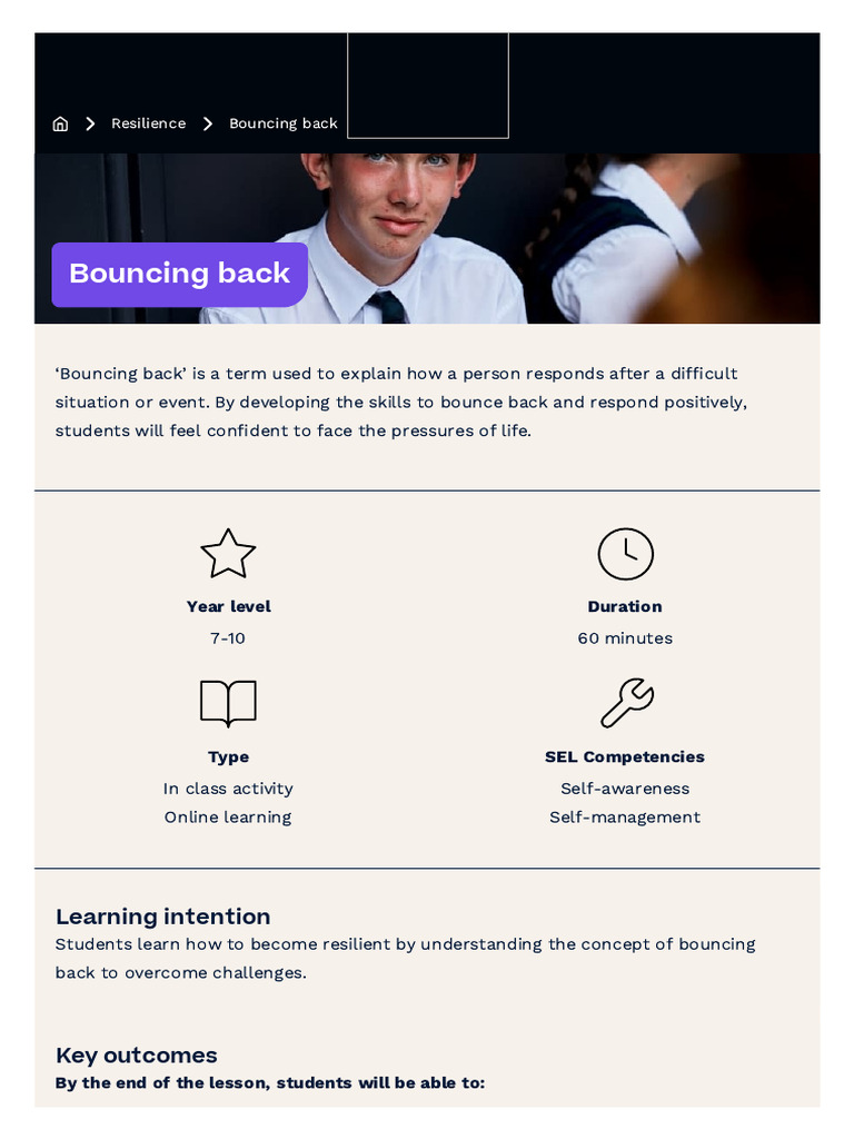 Bouncing_back | PDF | Psychological Resilience | Curriculum