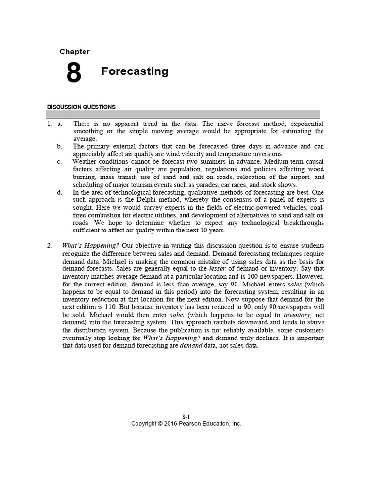 Krajewski Forecasting Solutions | PDF | Forecasting | Errors And Residuals