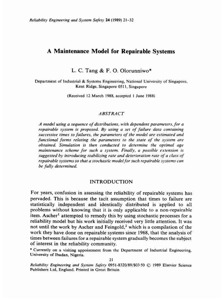 A Maintenance Model | PDF