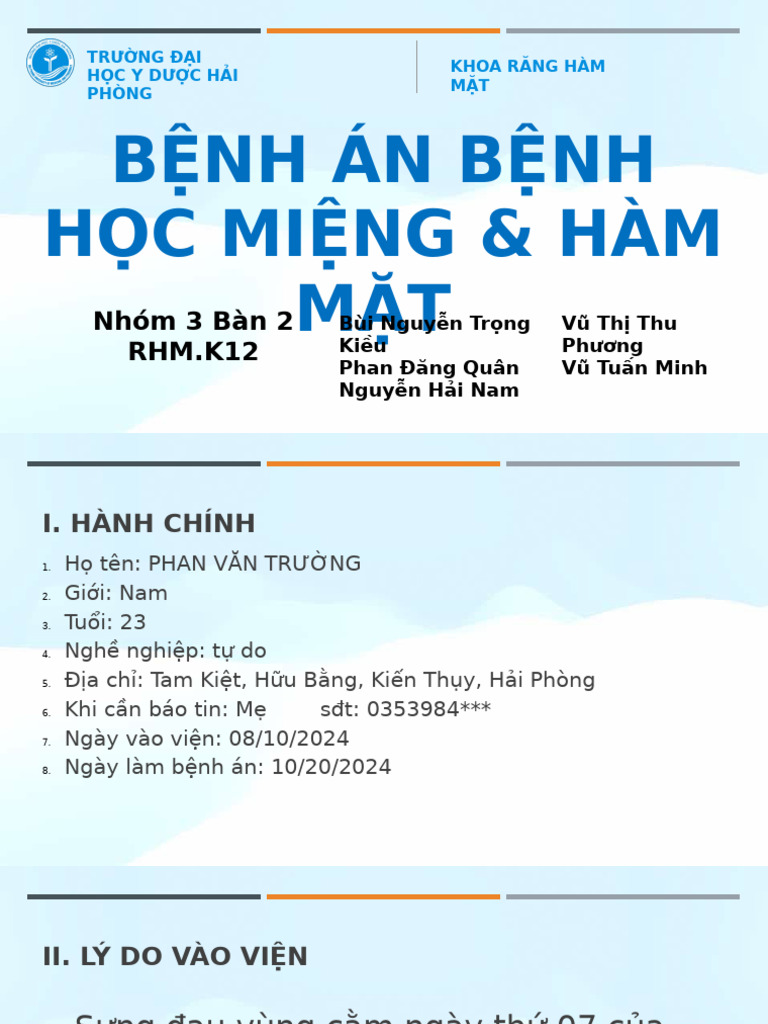 Bệnh Án BHM&HM | PDF