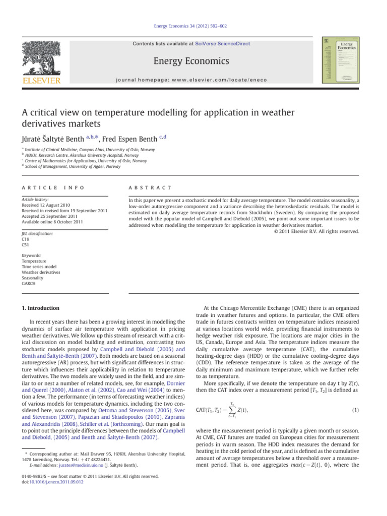 A Critical View On Temperature Modelling For Application in Weather. | PDF | Akaike Information ...