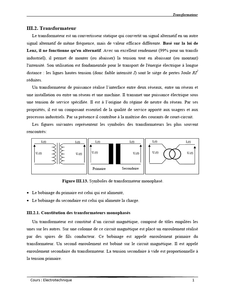 Comprendre le fonctionnement des transformateurs | PDF | Transformateur ...
