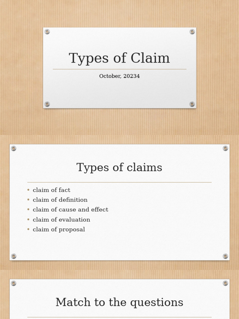 Types of Claim | PDF
