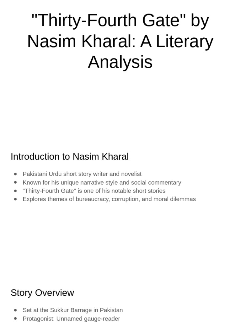 Thirty-Fourth Gate by Nasim Kharal A Literary Analysis | PDF | Justice | Crime & Violence