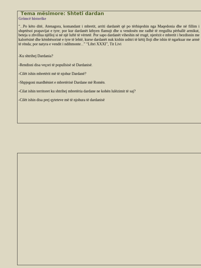 5 - Skema Mbreteria Dardane | PDF