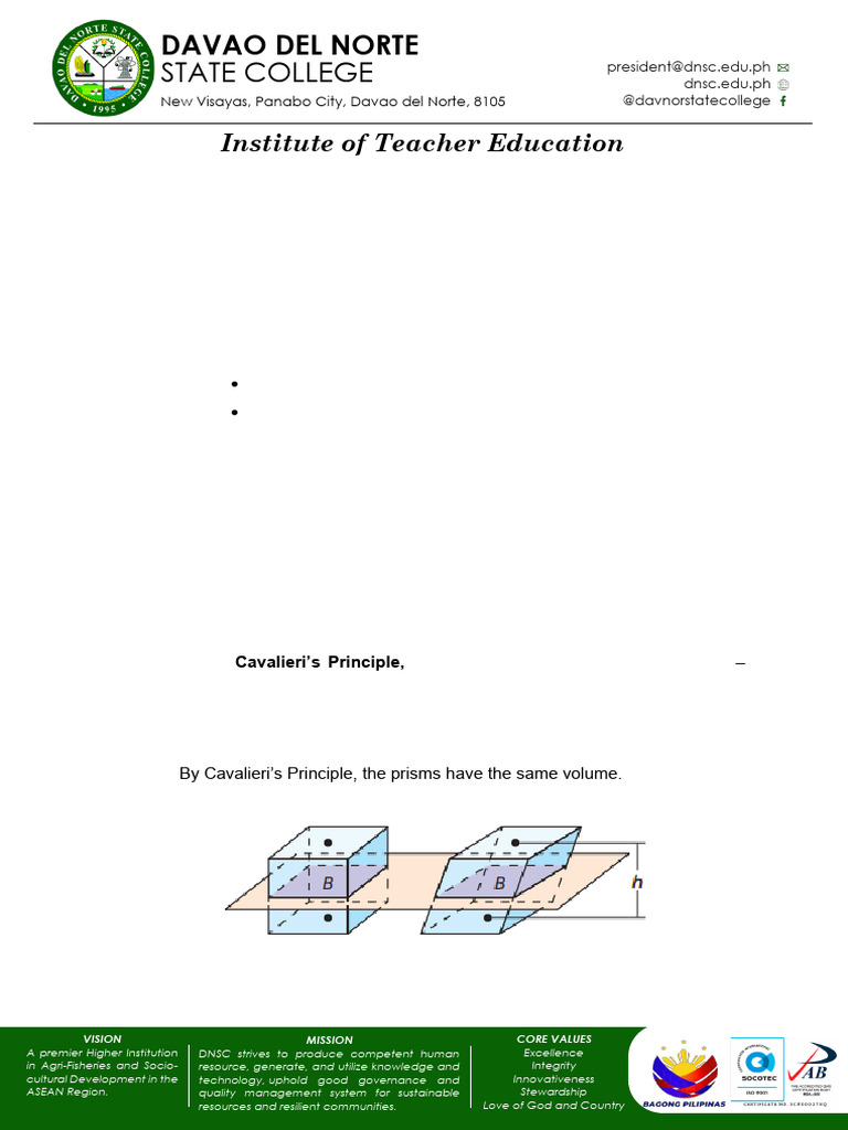 Geometry Day 1. Jolibeth | PDF | Volume | Area