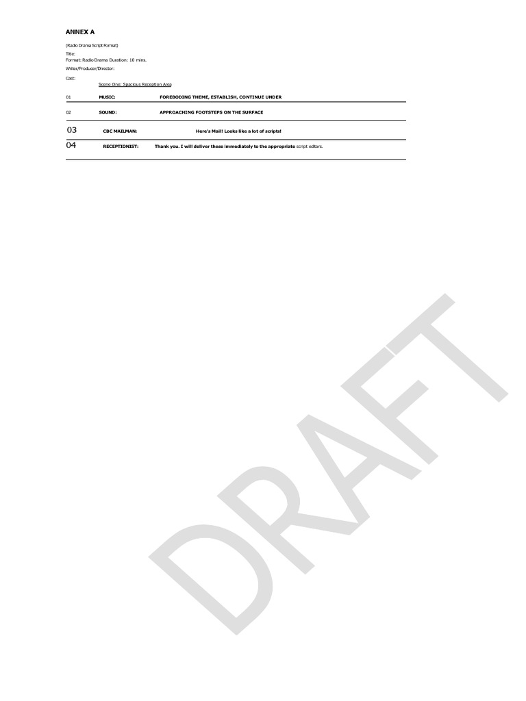 SCript Sample Format For Radio Drama PASUC PDF
