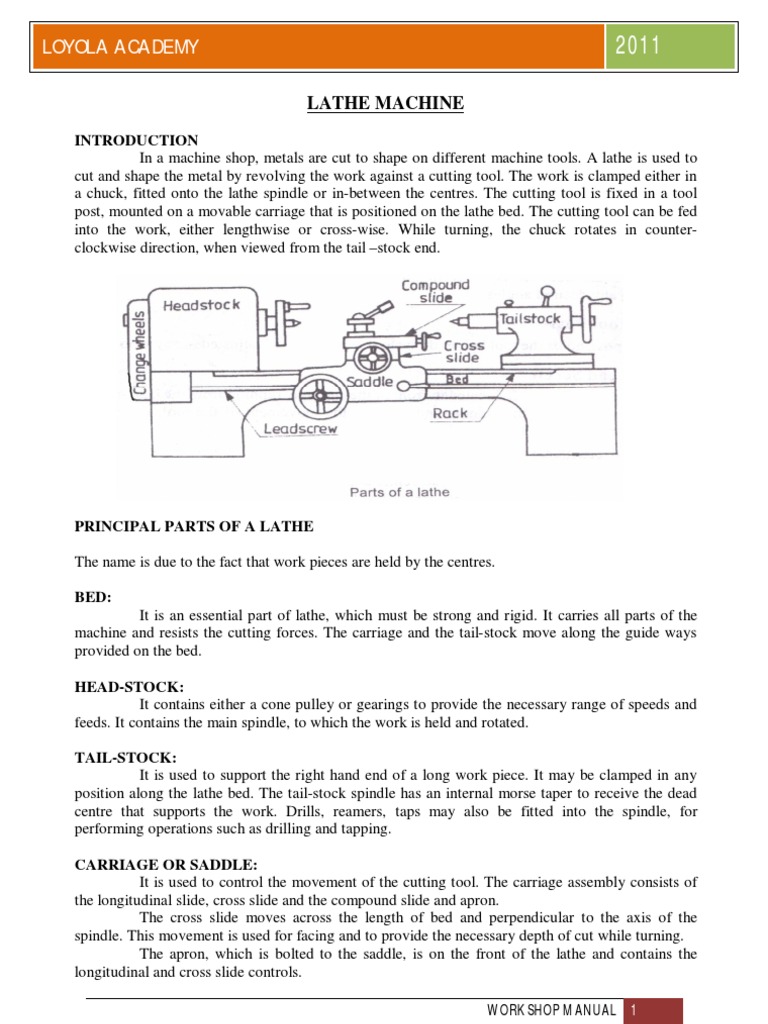 Mechanical Engineering Practise | Machining | Equipment