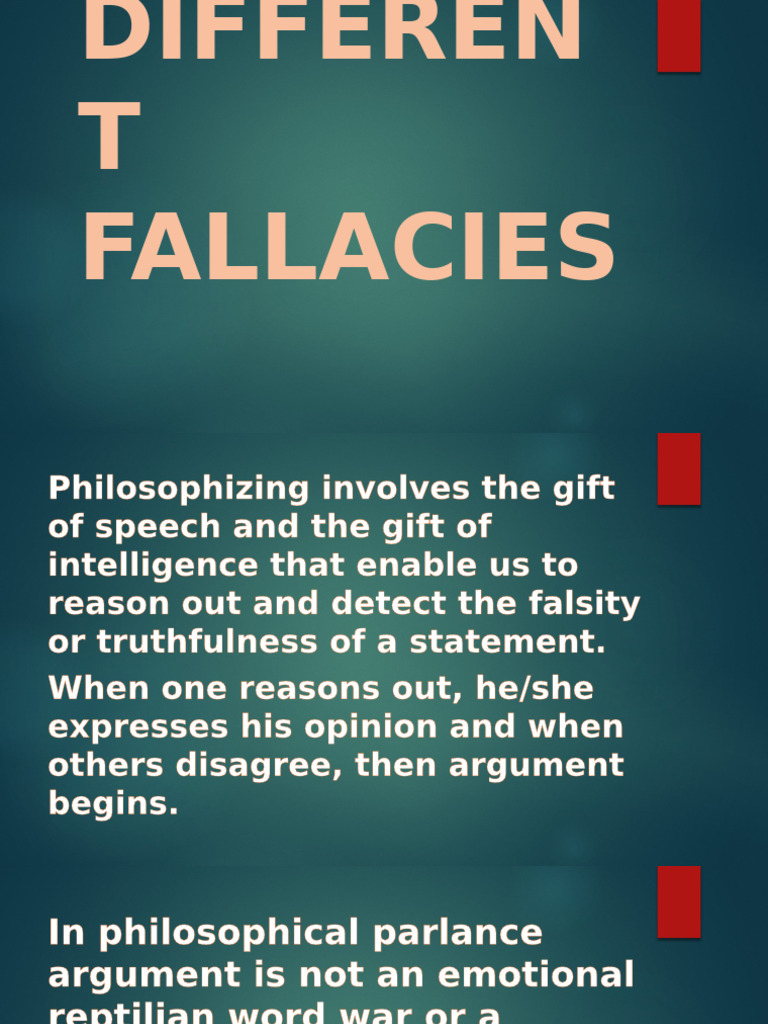 Different Fallacies | PDF | Fallacy | Argument
