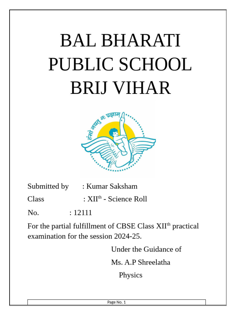 Toaz - Info Physics Investigatory Project Class 12 PR | PDF | Transformer | Inductor