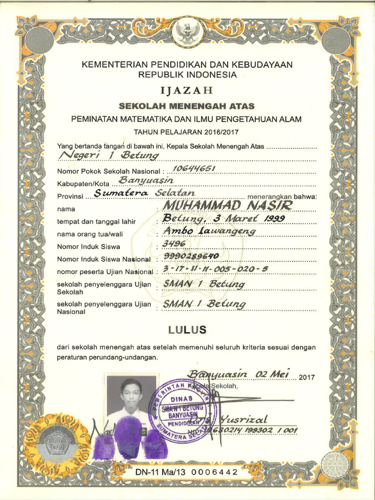 Ijazah Muhamad Nasir | PDF