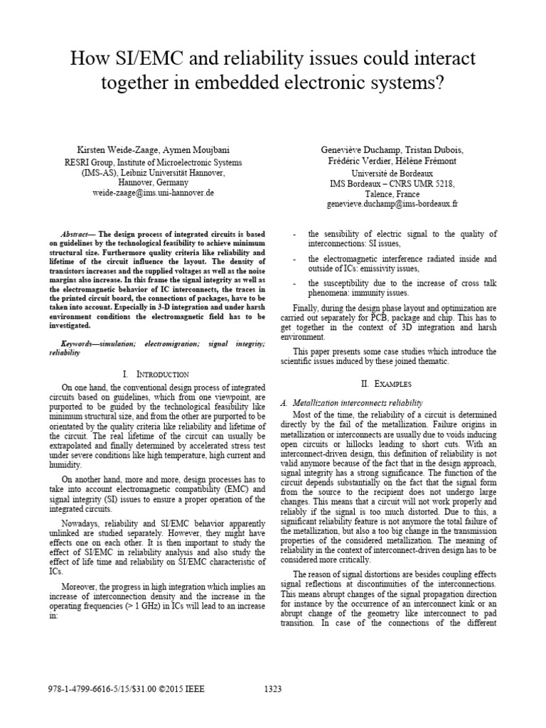 How SI - EMC and Reliability Issues Could Interact | PDF | Printed ...