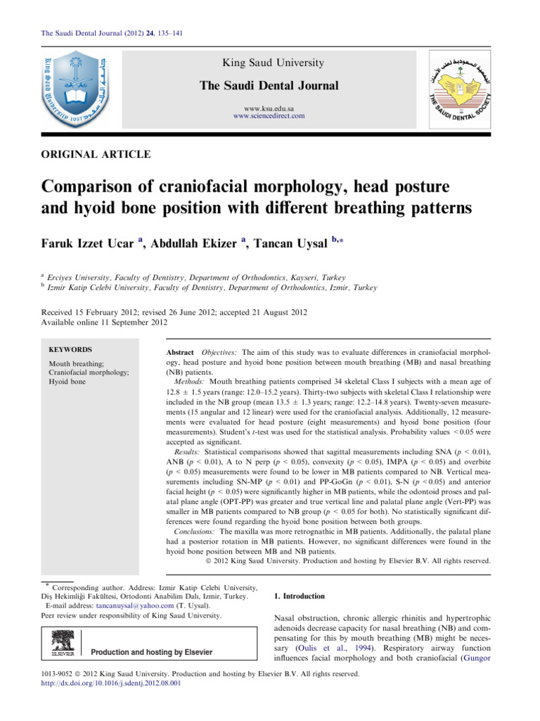 Mouth Breathing and Dolicocephalic | PDF