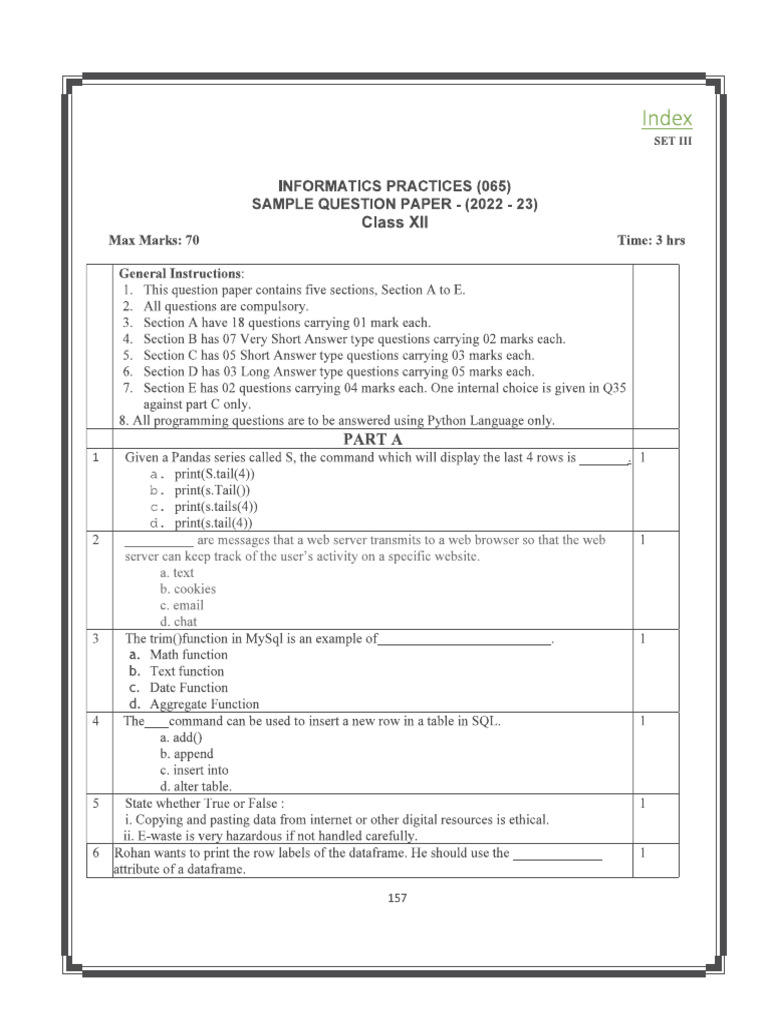 Practice paper(IP) | PDF