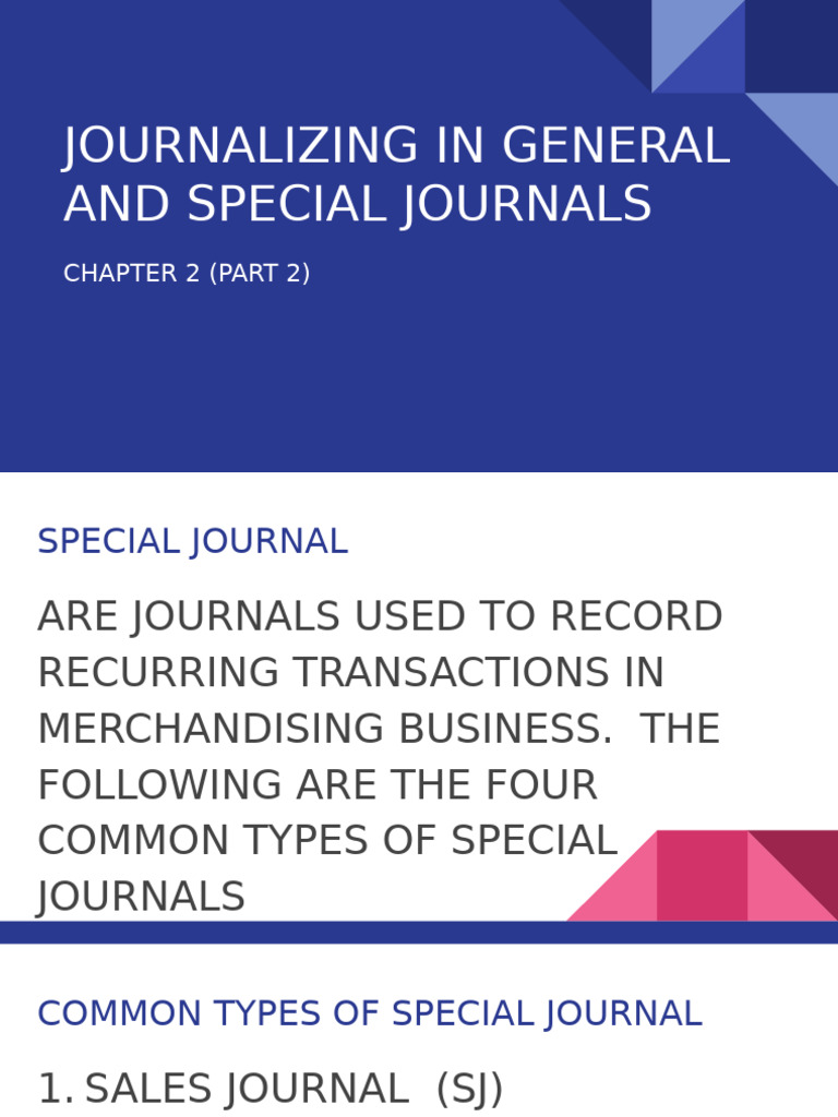Journalizing in General and Special Journals | PDF | Receipt | Debits ...