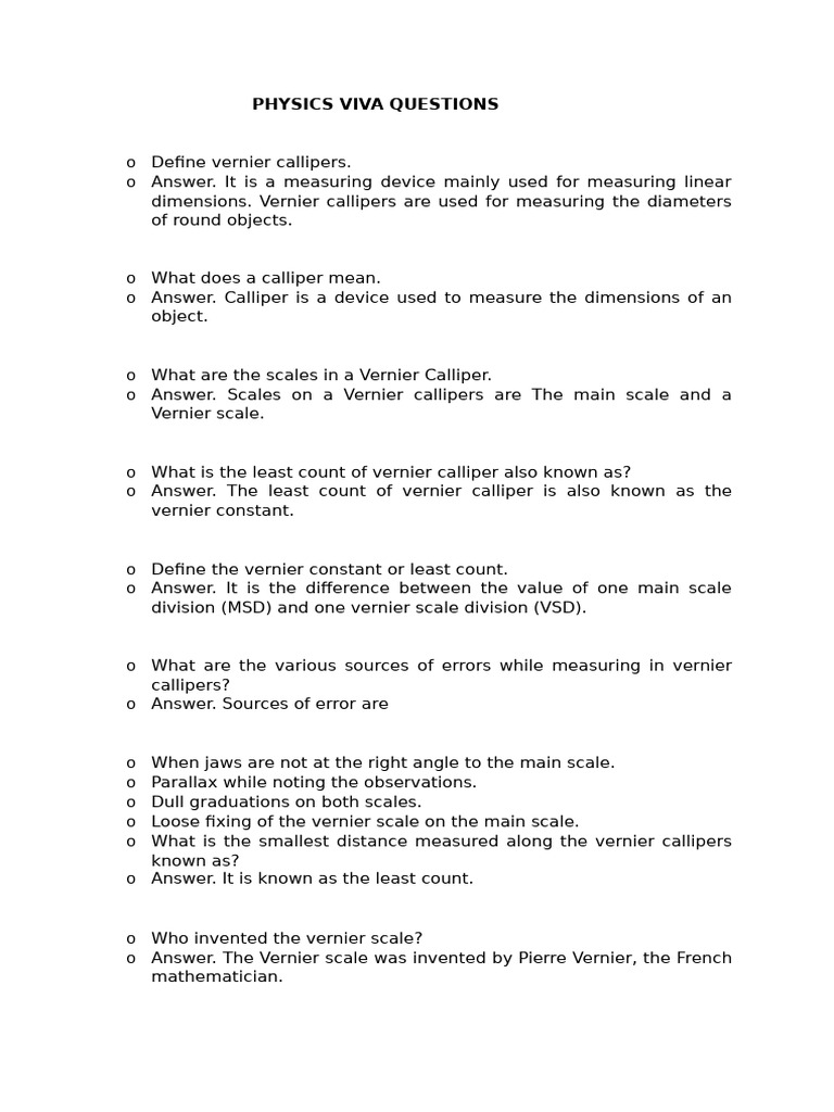 Physics Viva questions | PDF | Deformation (Engineering) | Stress ...