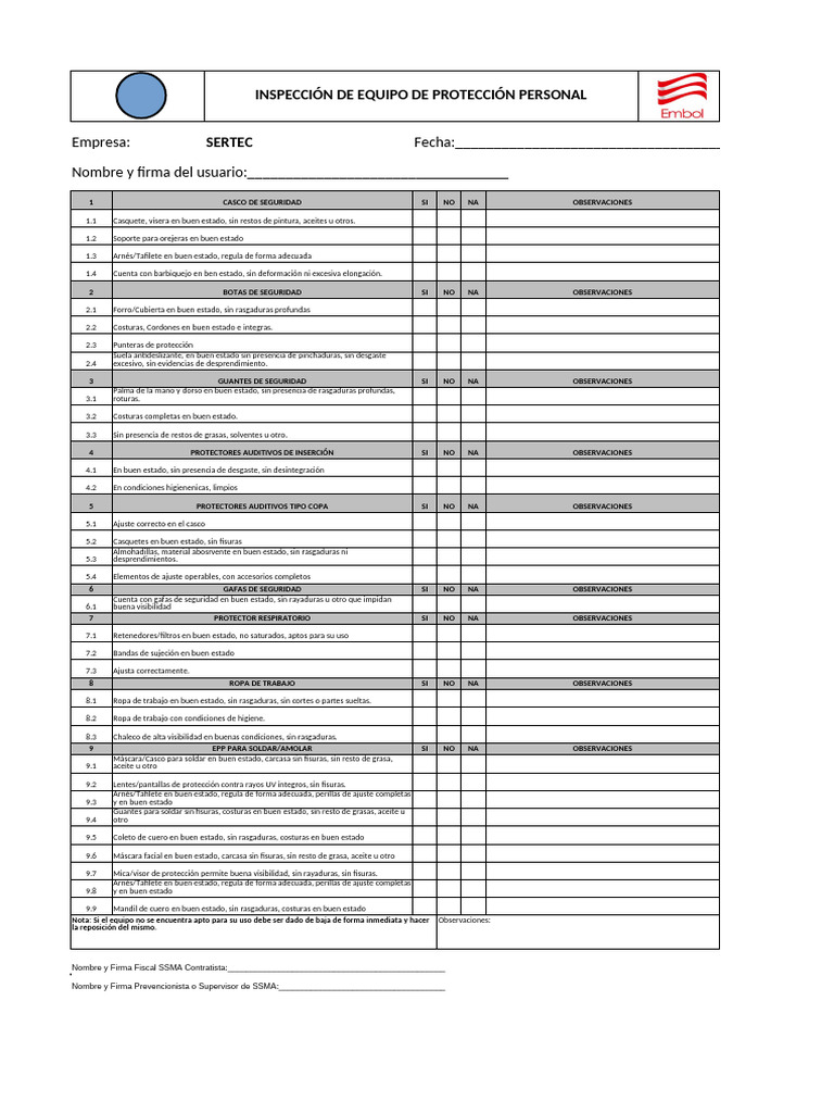 Check List-EPP | PDF