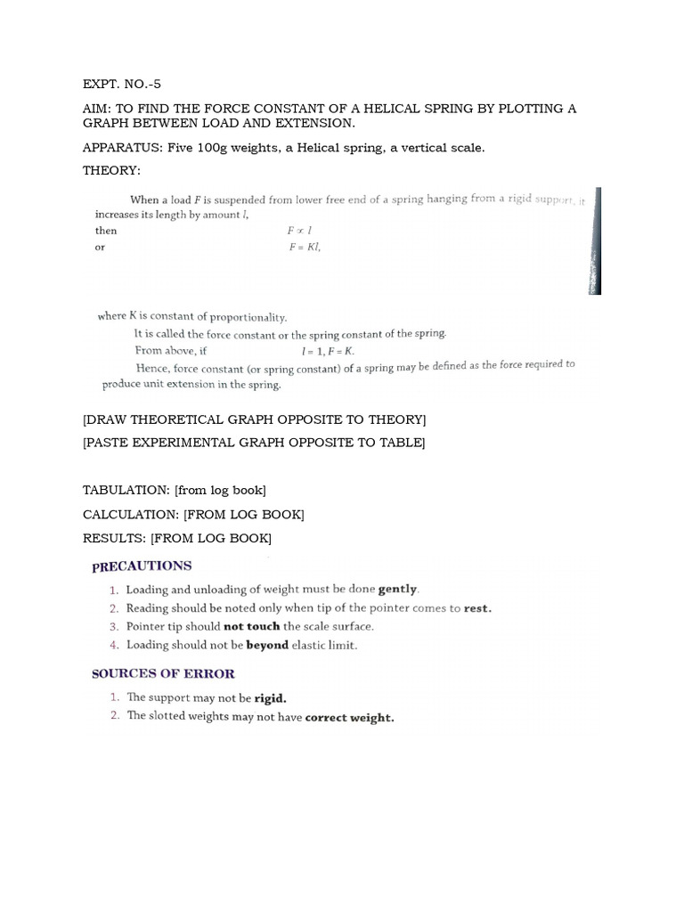 EXPT NO 5- HELICAL SPRING | PDF