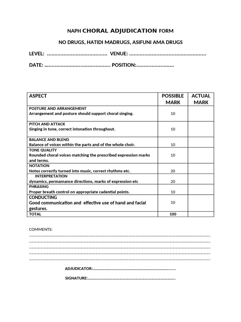 Naph Choral Adjudication Form (Somuca) | PDF