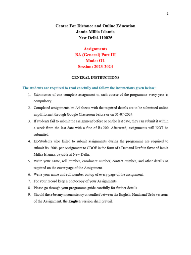 Cdol Assignment Ba Part III Ol 2024may14 (1) (1) (1) | PDF