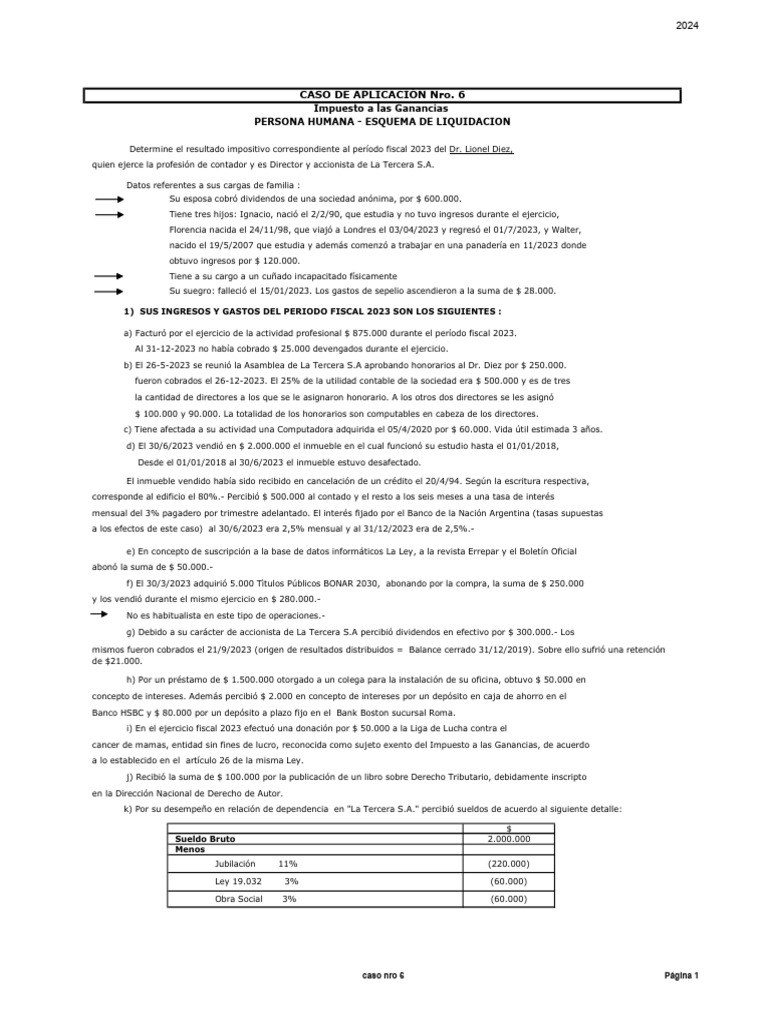 2024 - Solucion Caso N 6 | PDF | Interés | Salario
