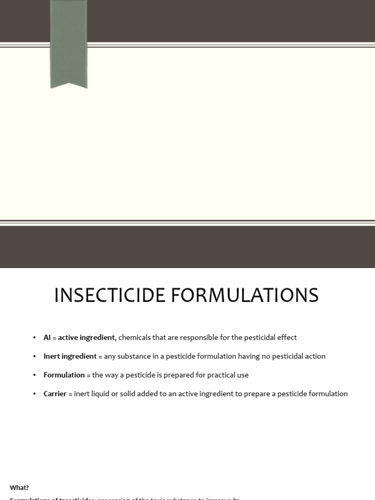 Insecticide Formulations | PDF | Insecticide | Emulsion