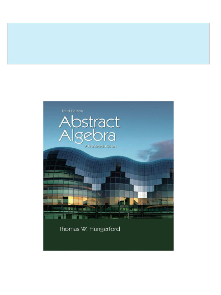 Instant Download Abstract Algebra An Introduction 3rd Edition Thomas W ...