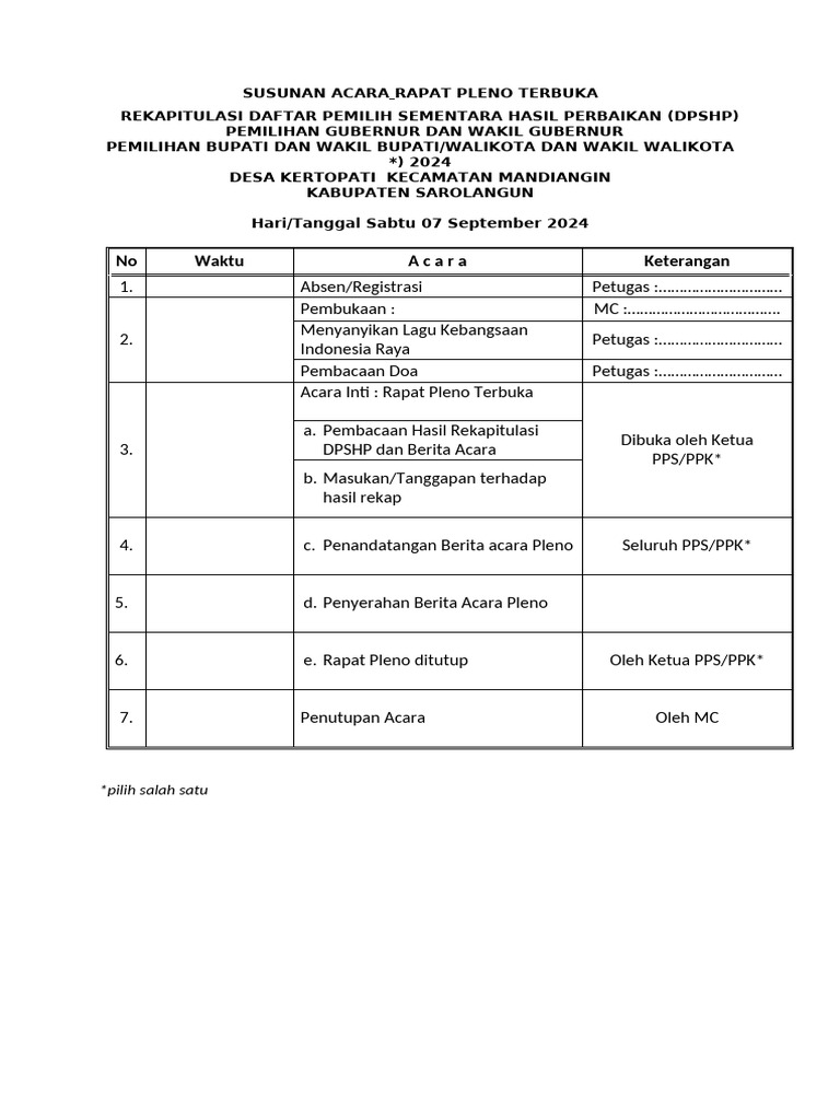 02 Draft Rundown Pleno DPSHP PPS - PPK | PDF