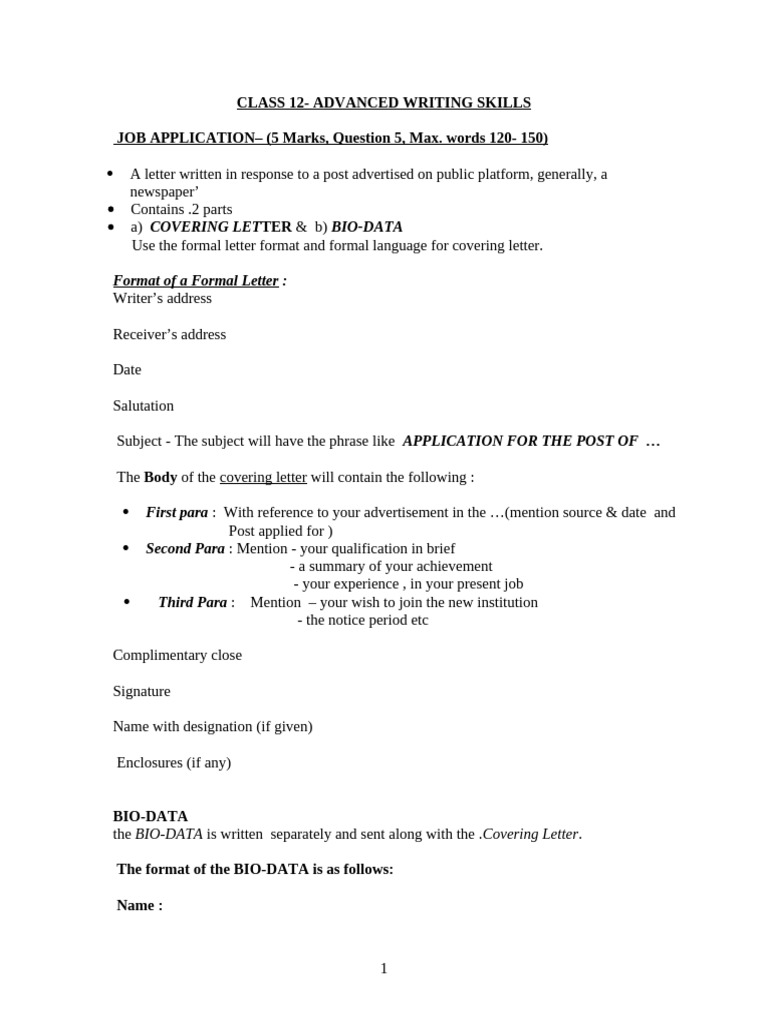 Application For Job - Format-Xii | PDF