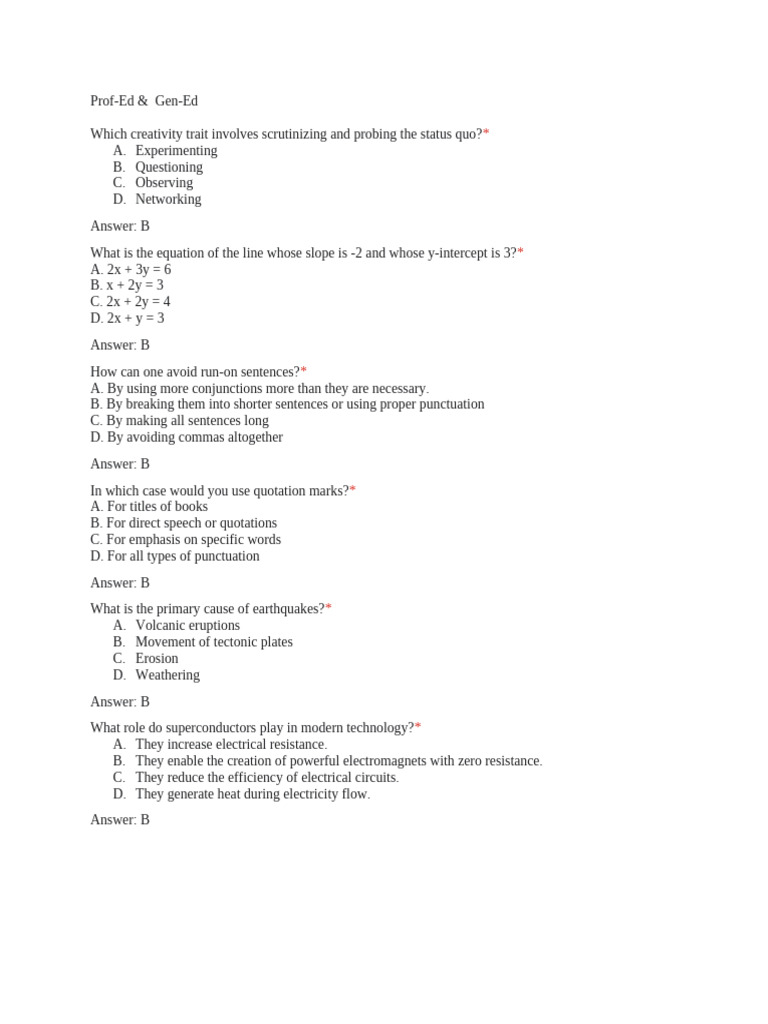 Prof ED and Gen ED Exam | PDF | Learning | Learning Theory (Education)
